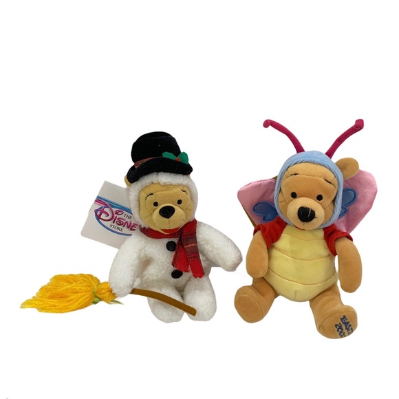 Disney | Toys | Disney Bundle Beanie Snowman Pooh Butterfly Pooh | Poshmark